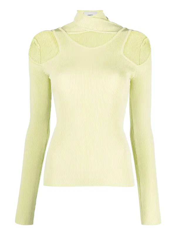 Coperni Cut-out Ribbed Sweater - Green