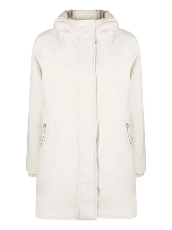 Woolrich Reversible Hooded Mid-length Coat - Neutrals