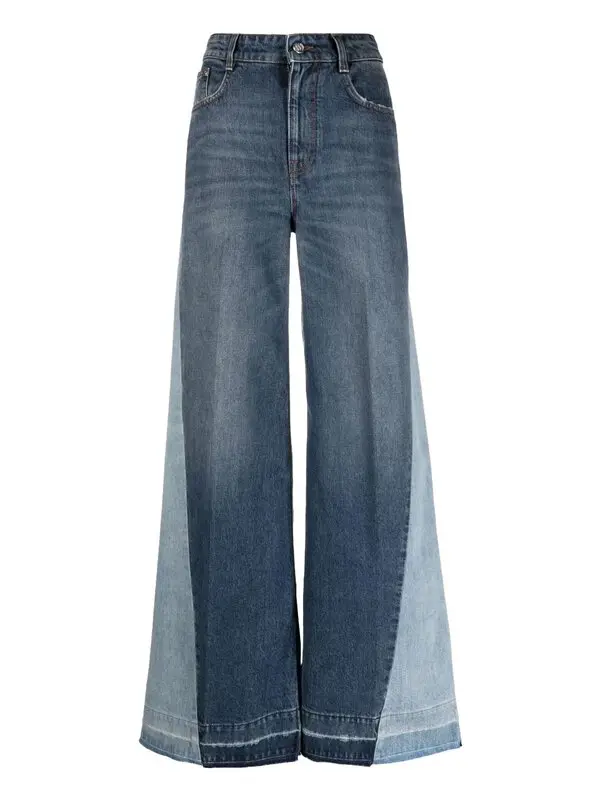 Stella McCartney Double Tone Wide-leg Jeans - Blue