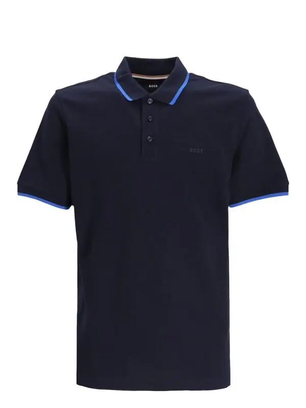 BOSS Logo-emed Cotton Polo Shirt - Blue