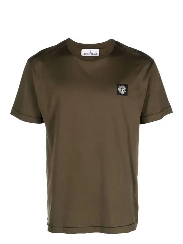 Stone Island Compass-patch Cotton T-shirt - Green