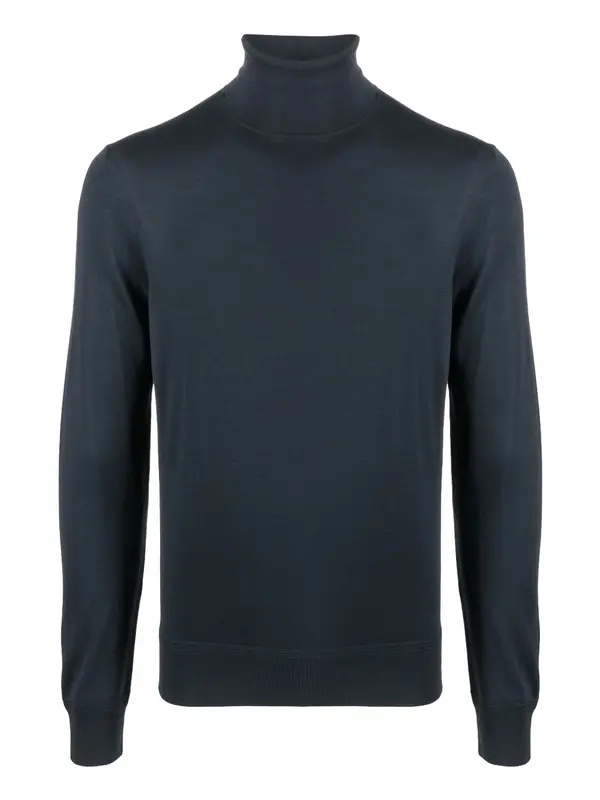 TOM FORD Roll-neck Wool Jumper - Blue
