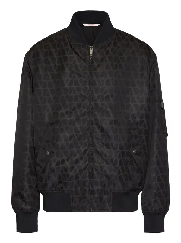 Valentino Garavani Toile Iconographe Bomber Jacket - Black
