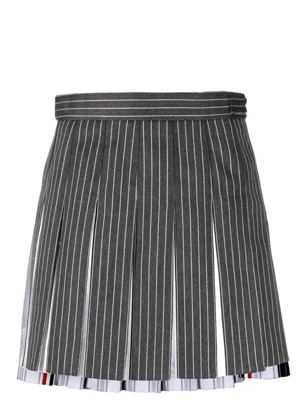 Thom Browne Pinstripe Pleated Skirt - Grey