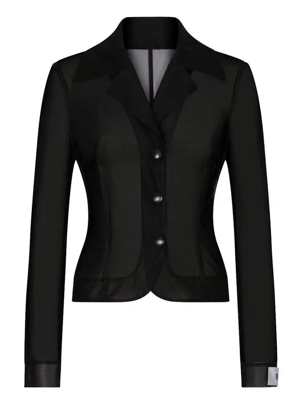 Dolce & Gabbana X Kim Sheer Single-breasted Blazer - Black
