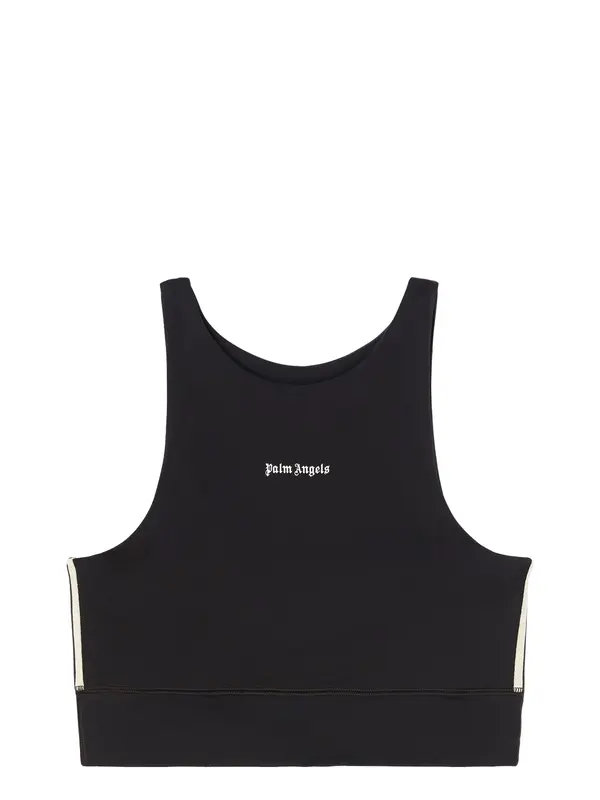 Palm Angels Logo-print Crop Top - Black