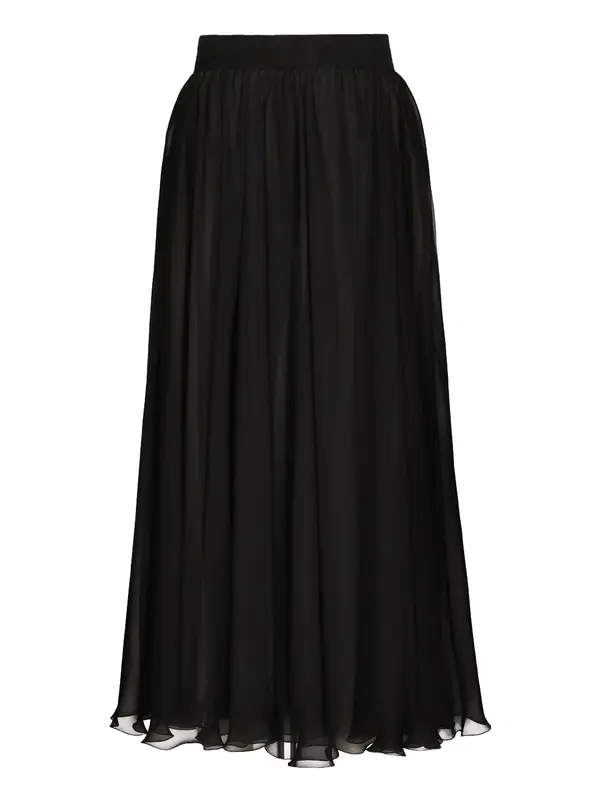Dolce & Gabbana High-waisted Pleated Midi Skirt - Black