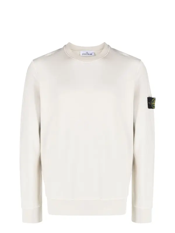 Stone Island Compass-patch Crew-neck Sweatshirt - Neutrals