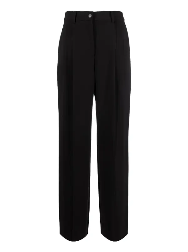 Calvin Klein Mid-rise Wide-leg Trousers - Black