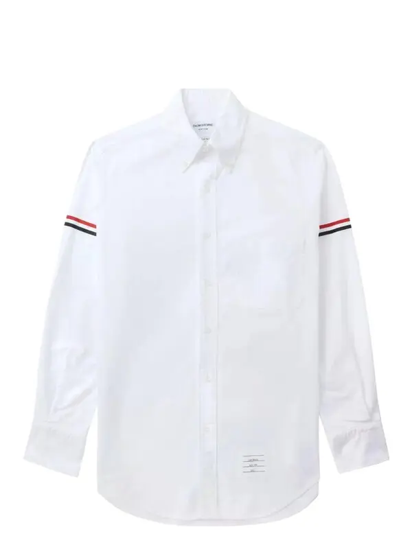 Thom Browne Grosgrain-armband Oxford Shirt - White