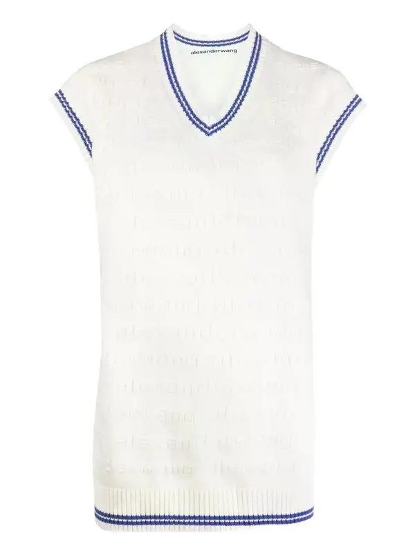 Alexander Wang Stripe-detail Sleeveless Top - Neutrals