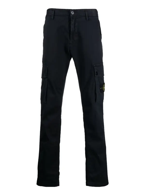 Stone Island Compass-motif Cargo Pants - Blue