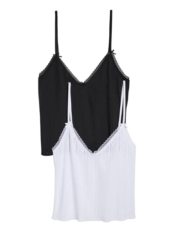 COUCOU The Cami 2-pack - White/black