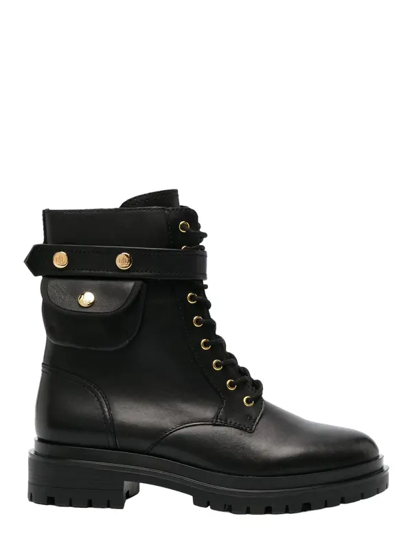 Ralph Lauren Cammie Lace-up Leather Boots - Black
