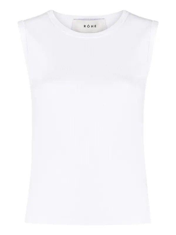 RÓHE Organic Cotton-blend Tank Top - White