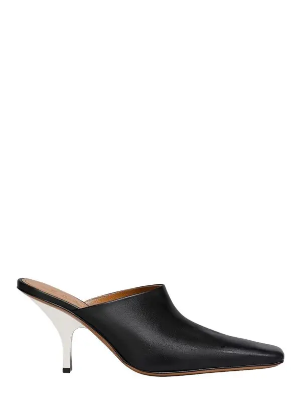 Marni Square-toe Heeled Leather Mules - Black
