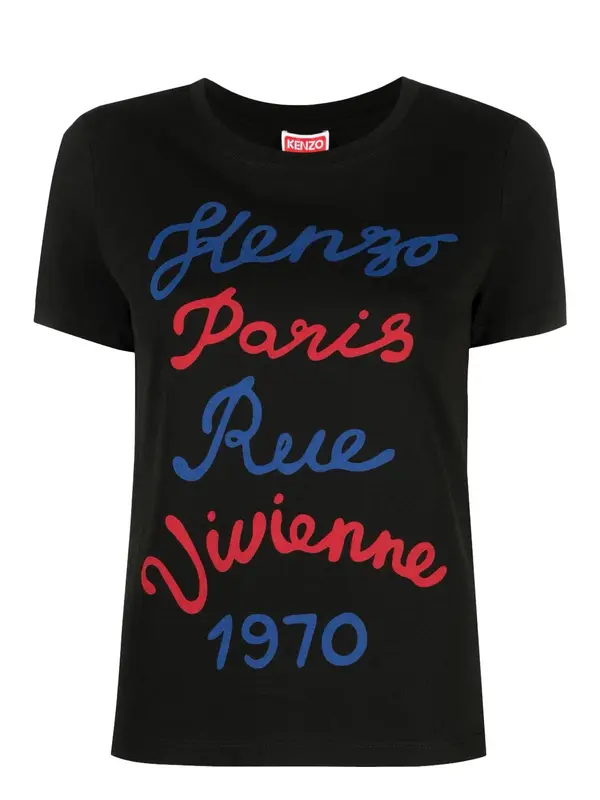 Kenzo Slogan-print Cotton T-shirt - Black