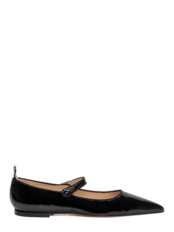 Thom Browne Pointed-toe Ballerina Flats - Black