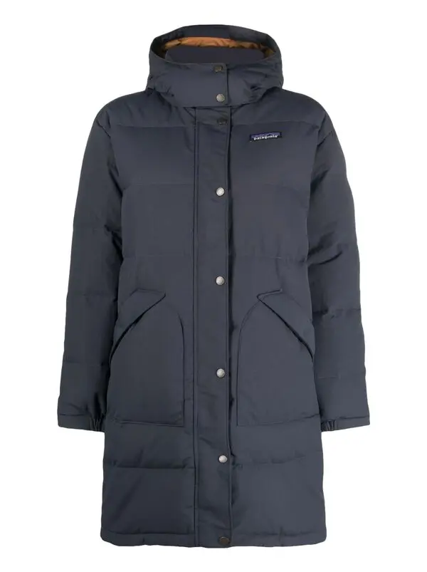 Patagonia Downdrift Logo-patch Parka Coat - Blue