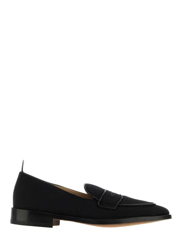 Thom Browne Canvas Penny Loafers - Black