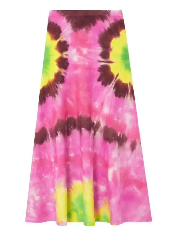 Gabriela Hearst Olive Tie-dyed Cashmere Midi Skirt - Pink