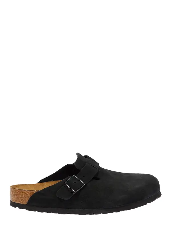 BIRKENSTOCK Boston Sbf Suede Mules - Black
