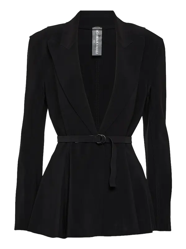 Norma Kamali Belted Peplum-hem Blazer - Black