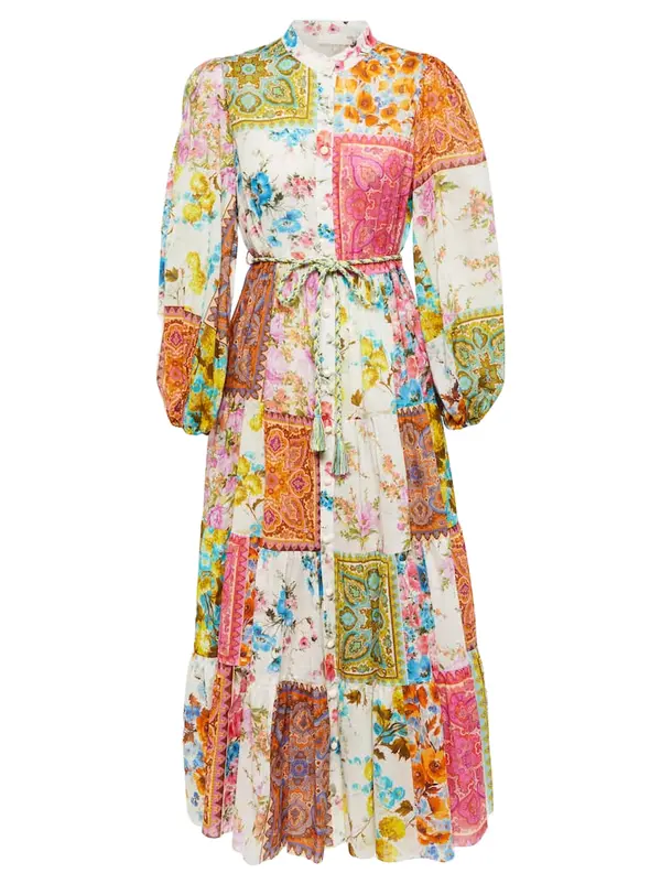 Zimmermann Halcyon Patchwork Midi Dress - Multicoloured