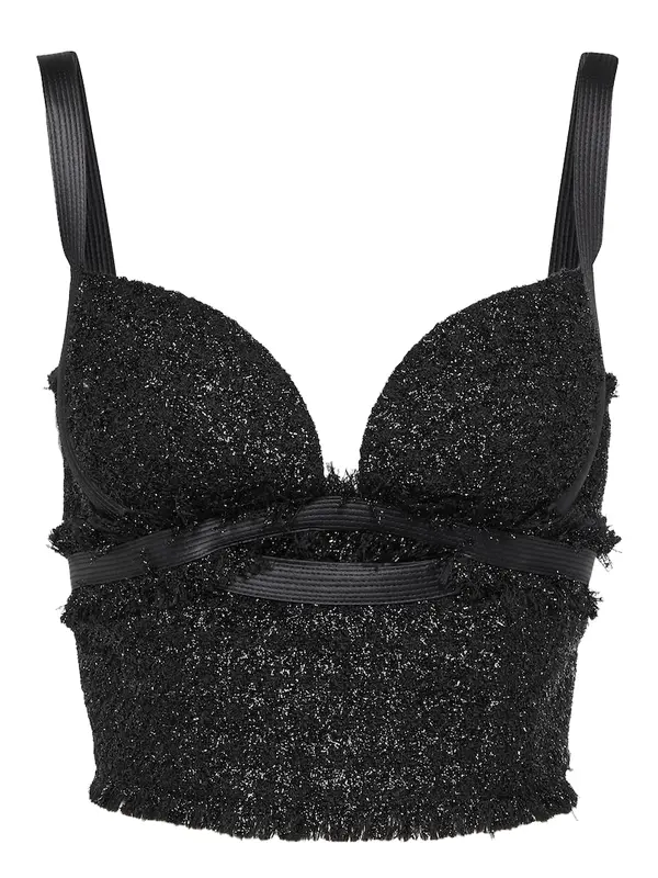 Versace Bouclé Bustier - Black