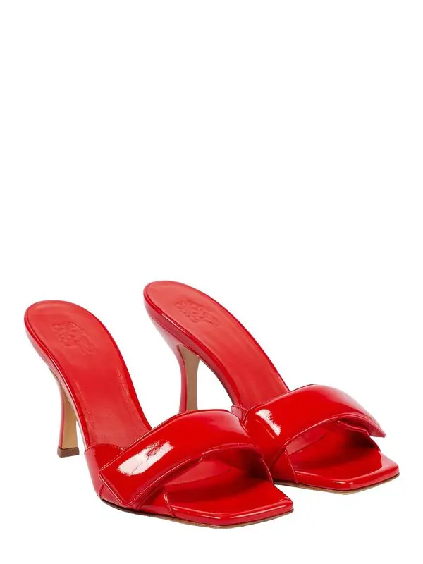 GIA BORGHINI Alodie Patent Leather Mules - Red