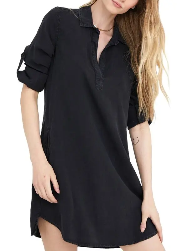 Bella Dahl A-line Shirt Dress - Vintage Black