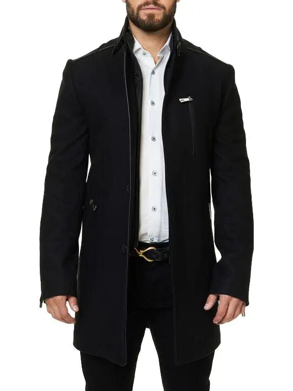 MACEOO Captain Wool-blend Coat - Black