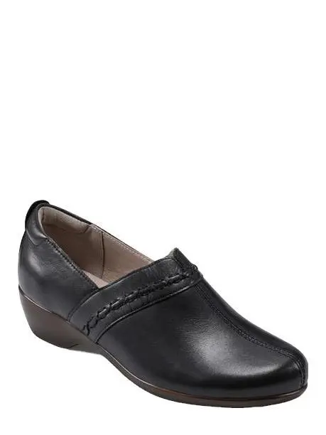 Easy Spirit Leather Slip-on With Decorative Stitching - Blk01