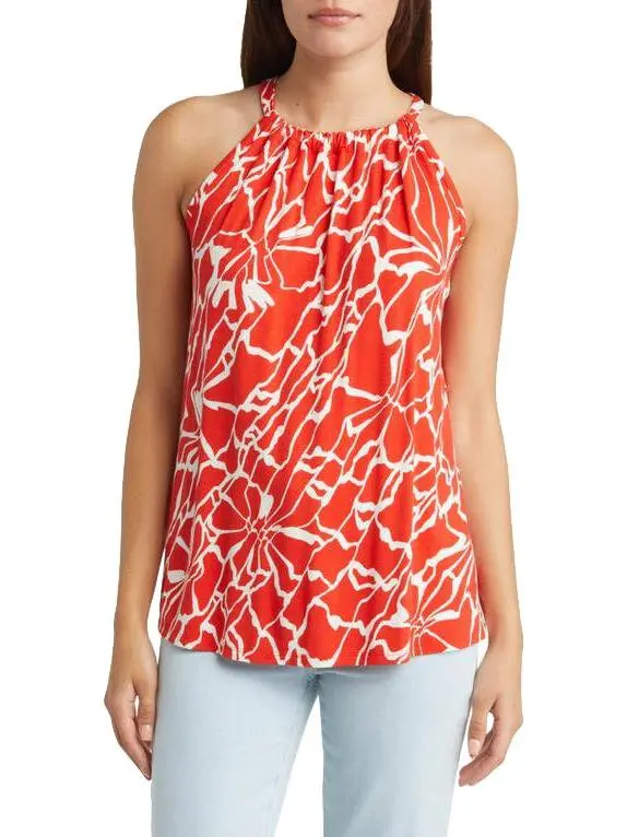 Loveappella Print Tank Top - Spicy Orange