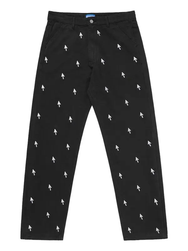 MARKET Printed Cotton Pants - Black