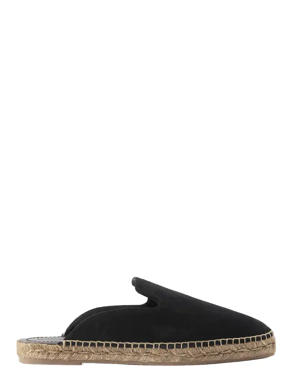 TOM FORD Barnes Suede Backless Espadrilles - Black