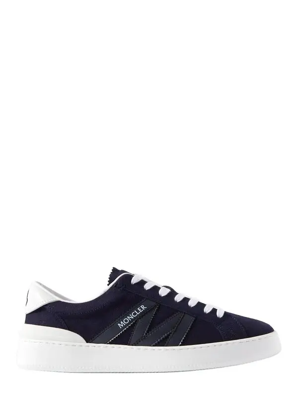 Moncler Monaco Leather-trimmed Suede Sneakers - Blue