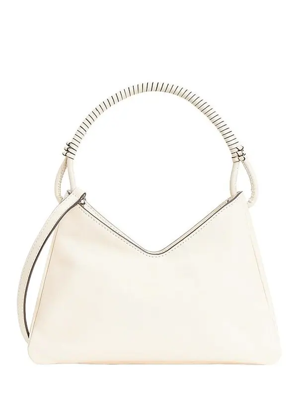 Staud Valerie Leather Shoulder Bag - Cream/gold