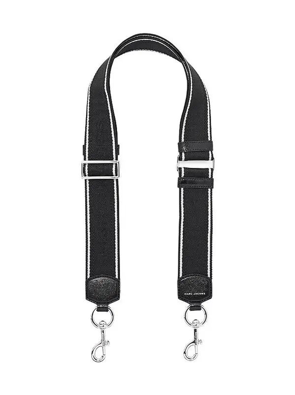 Marc Jacobs Logo Dtm Webbing Strap - Black/silver