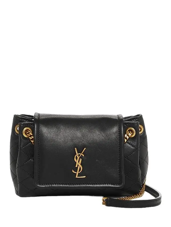 Saint Laurent Nolita Shoulder Bag - Black Lambskin/gold