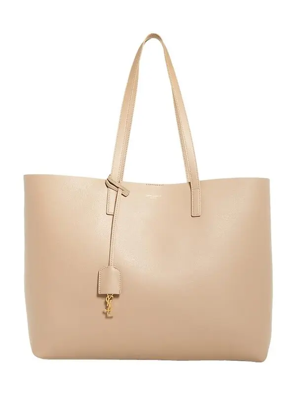 Saint Laurent Shopping Leather Tote Bag - Beige Leather/gold
