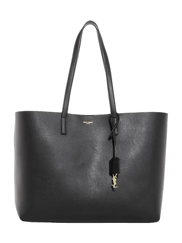 Saint Laurent Shopping Leather Tote Bag - Black Leather/gold