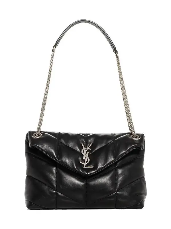 Saint Laurent Puffer Shoulder Bag - Black Nappa Leather/silver
