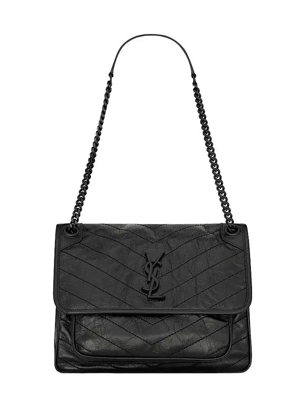 Saint Laurent Niki Shoulder Bag - Black Lambskin/black