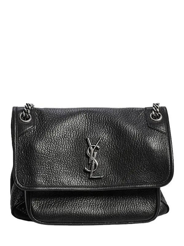 Saint Laurent Niki Shoulder Bag - Black Lambskin/silver