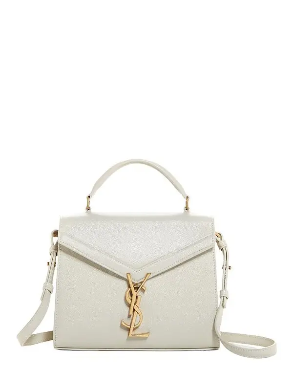 Saint Laurent Cassandra Top Handle Bag - Blanc Vintage Grain Leather