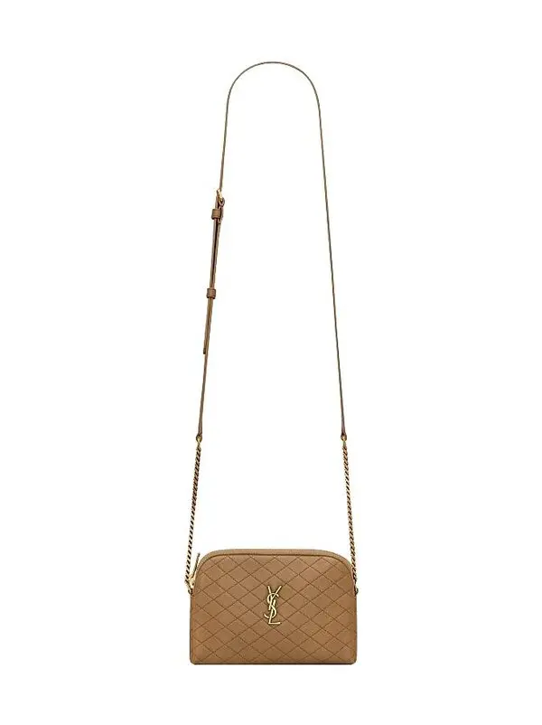 Saint Laurent Gaby Zipped Shoulder Bag - Dark Cork Quilted Lambskin