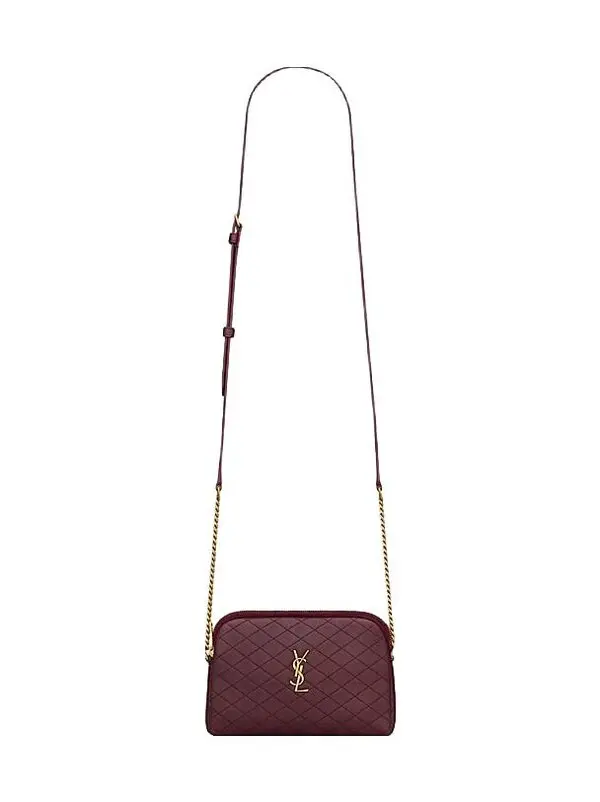 Saint Laurent Gaby Zipped Shoulder Bag - Rouge Cabernet