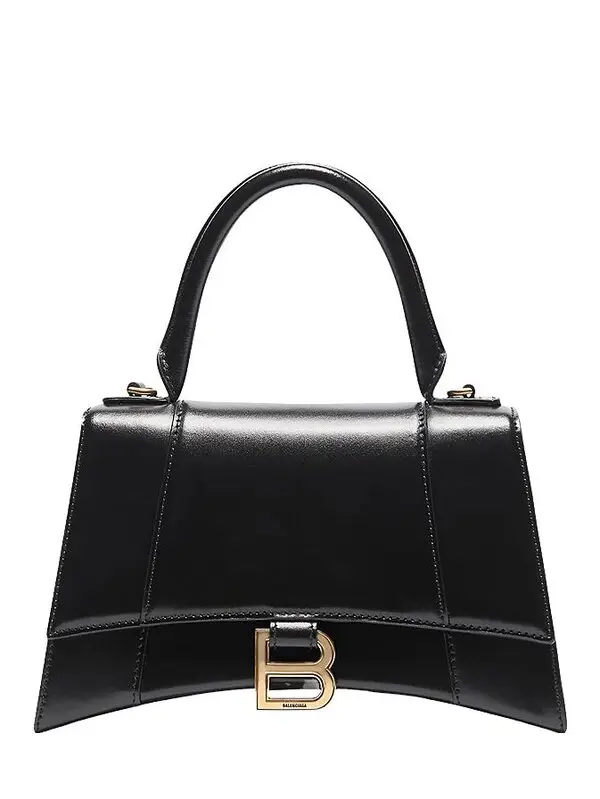 Balenciaga Hourglass Handbag Crocodile Embossed - Black/gold