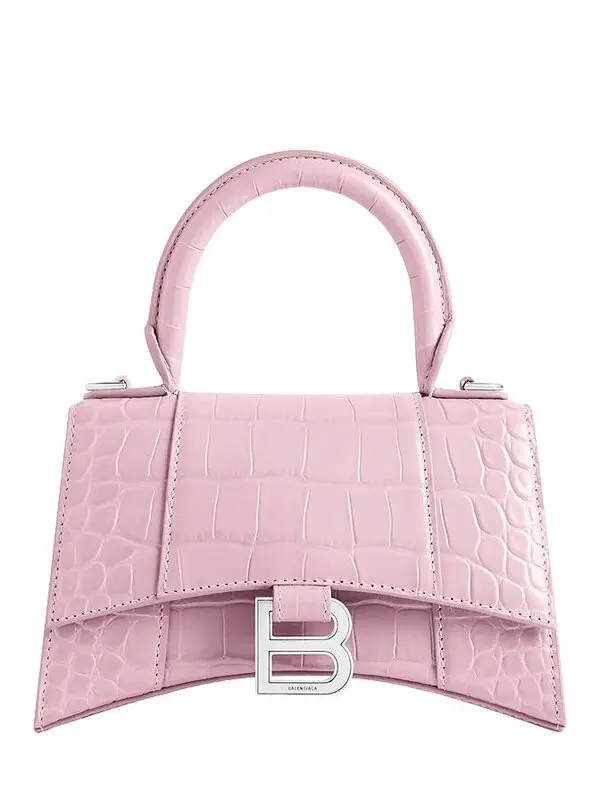 Balenciaga Hourglass Xs Top Handle Bag - Pastel Pink